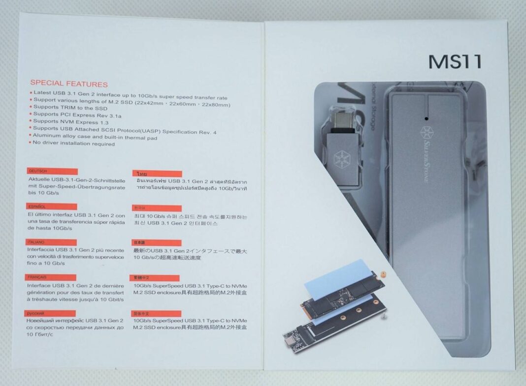 Unboxing and Review of SilverStone MS11 External M.2 SSD Enclosure ...